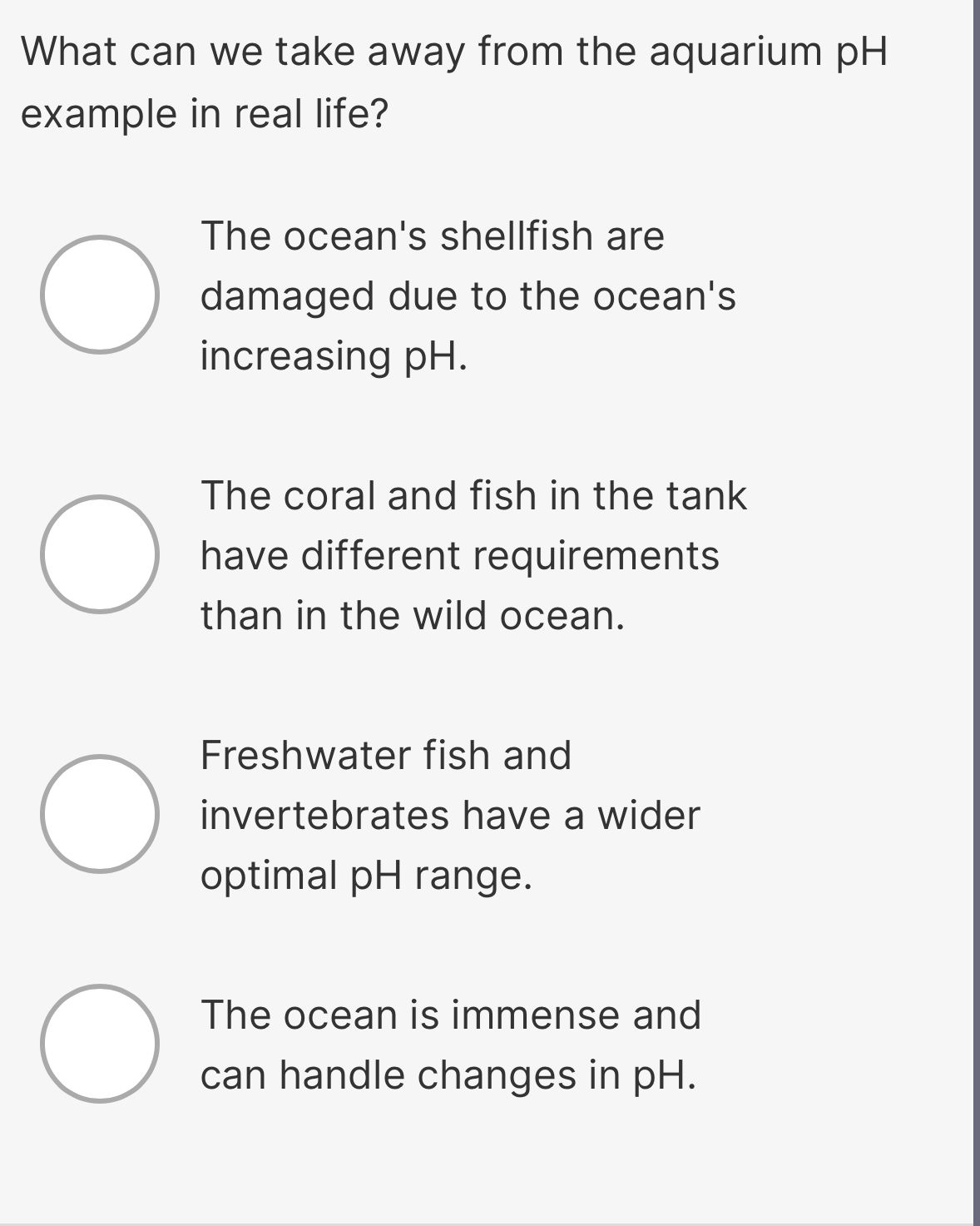 What can we take away from the aquarium pH | StudyX