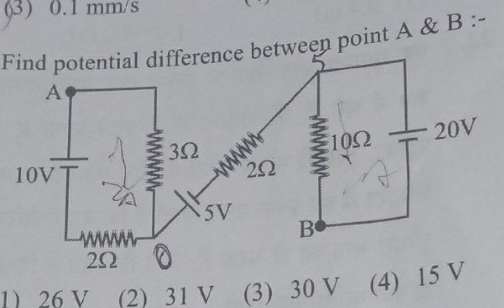 Find potential difference between point A B | StudyX