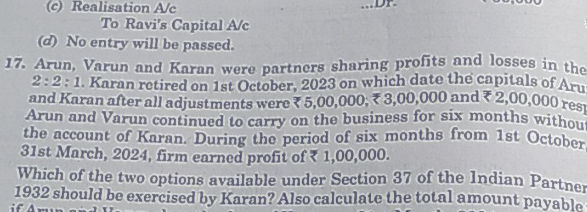 17 Arun Varun and Karan were partners | StudyX