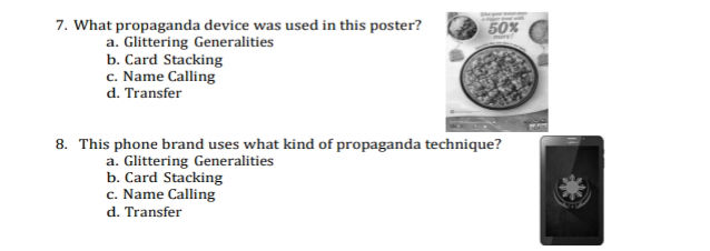 7 What propaganda device was used in this | StudyX