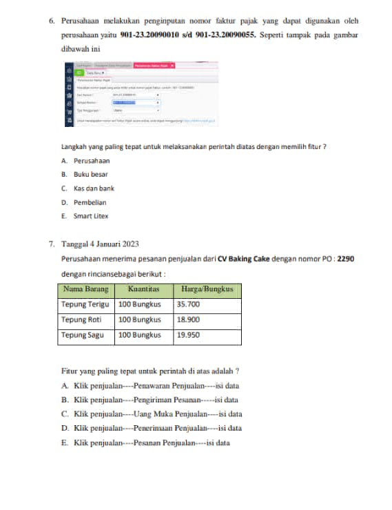 6 Perusahaan melakukan penginputan nomor | StudyX