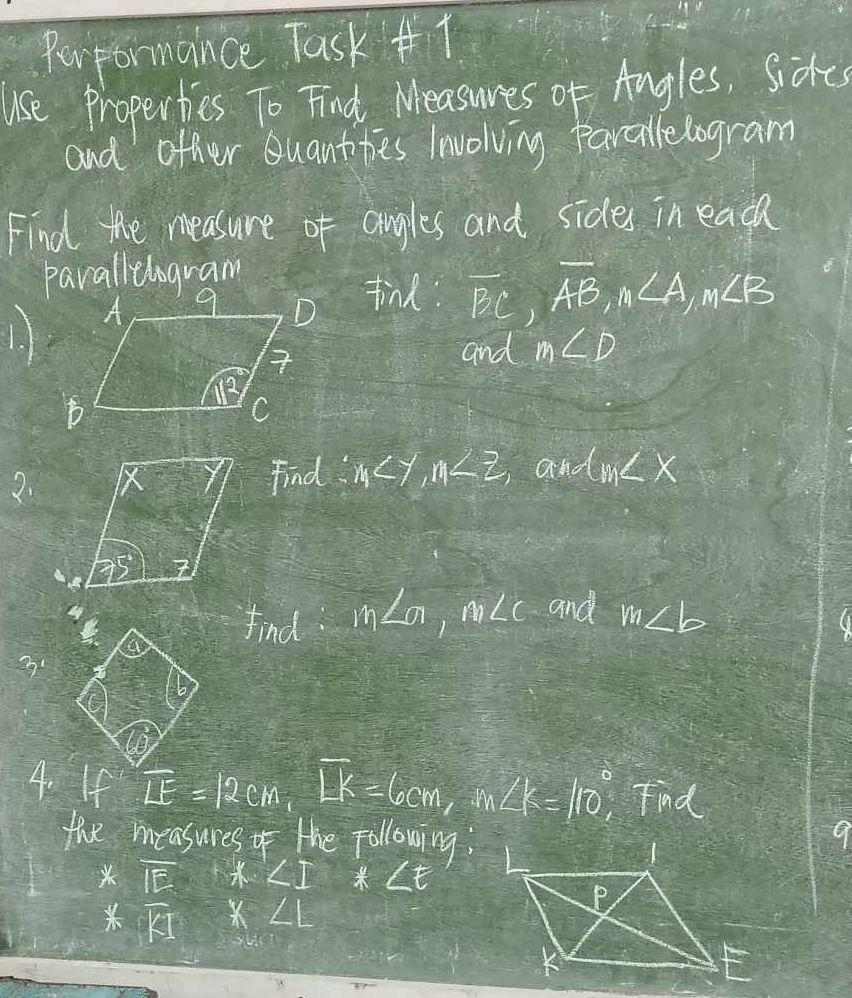 Performance Task 1 Use Properties To Find | StudyX