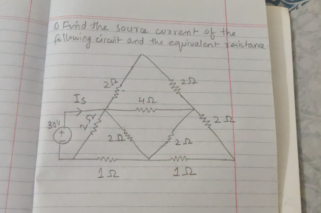 Find the source current of the following | StudyX