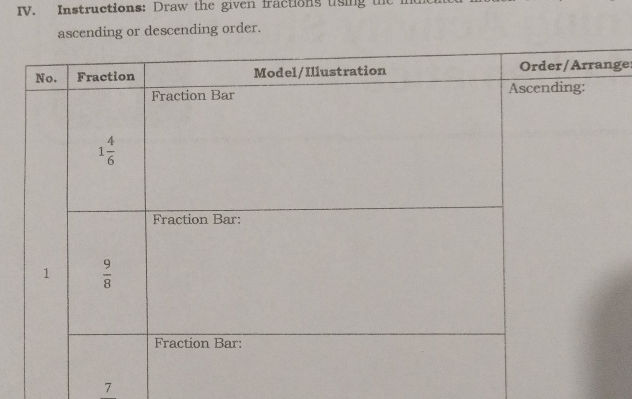 IV Instructions Draw the given fractions | StudyX
