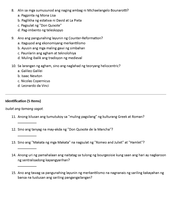 8 Alin sa mga sumusunod ang naging ambag ni | StudyX