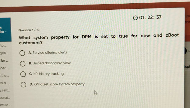 What system property for DPM is set to true | StudyX