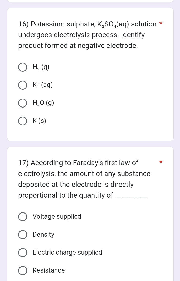 16) Potassium sulphate KSO(aq) solution | StudyX