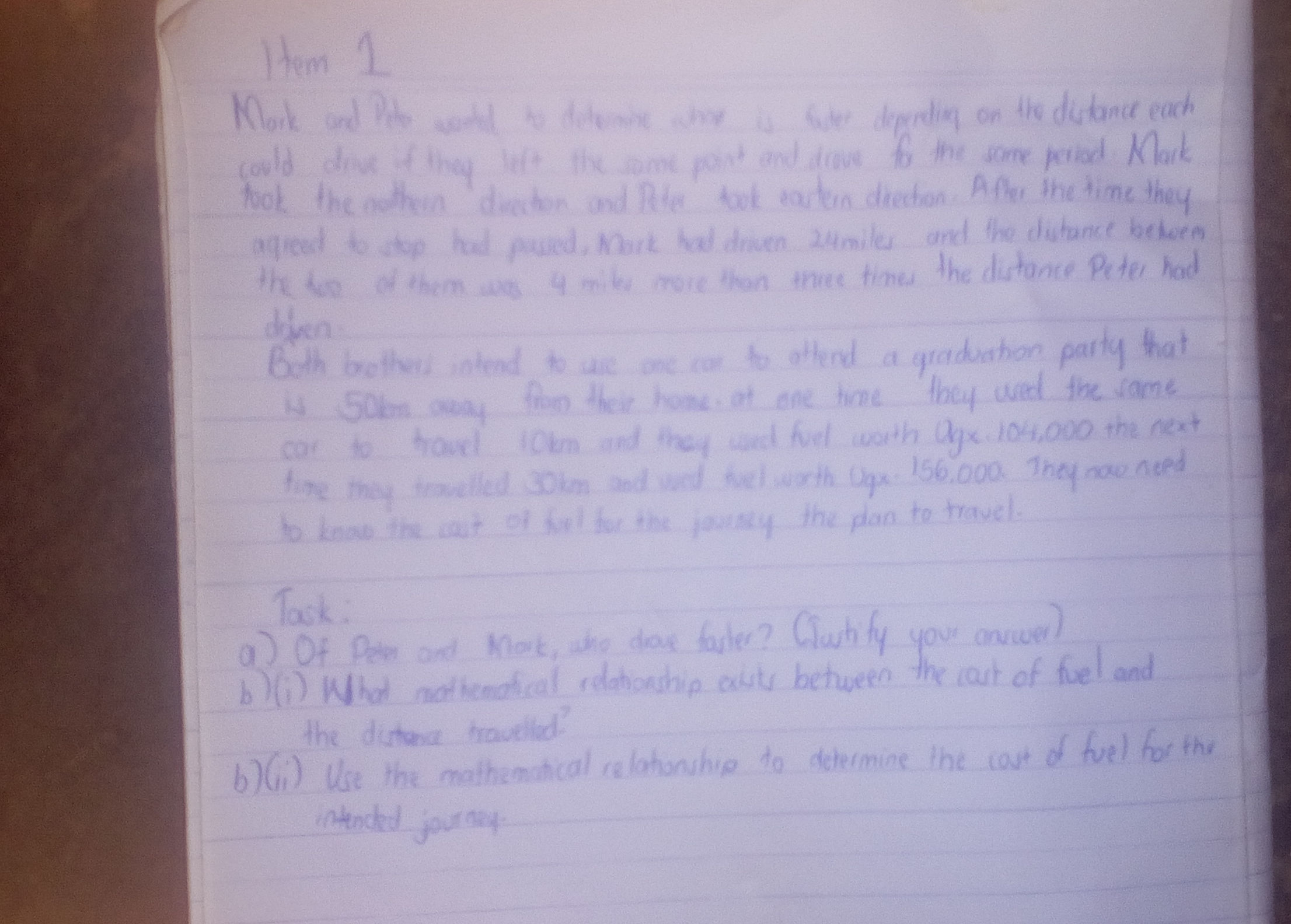 Hem 1 Mark and Peter wanted to determine who | StudyX