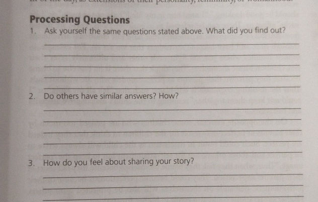 Processing Questions 1 Ask yourself the same | StudyX