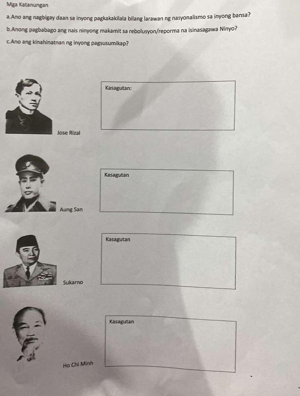 Mga Katanungan aAno ang nagbigay daan sa | StudyX