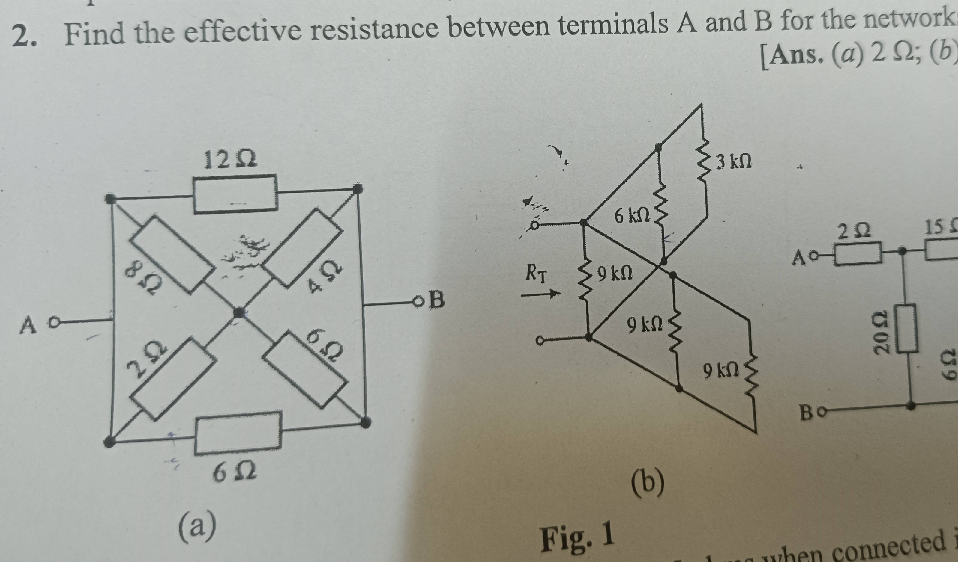 2 Find the effective resistance between | StudyX
