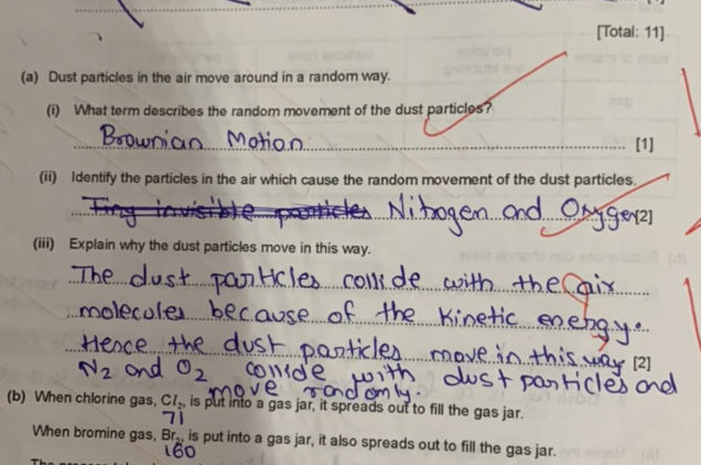 (a) Dust particles in the air move around in