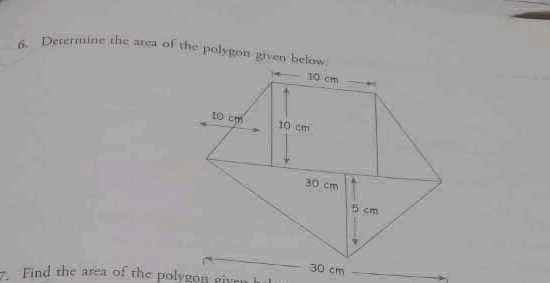 6 Determine the area of the polygon given | StudyX