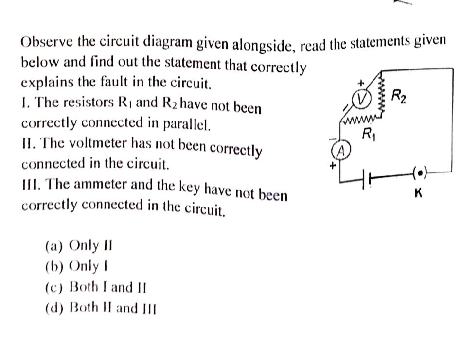 Observe the circuit diagram given alongside | StudyX