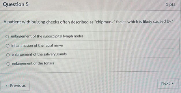 Question 5 1 pts A patient with bulging | StudyX
