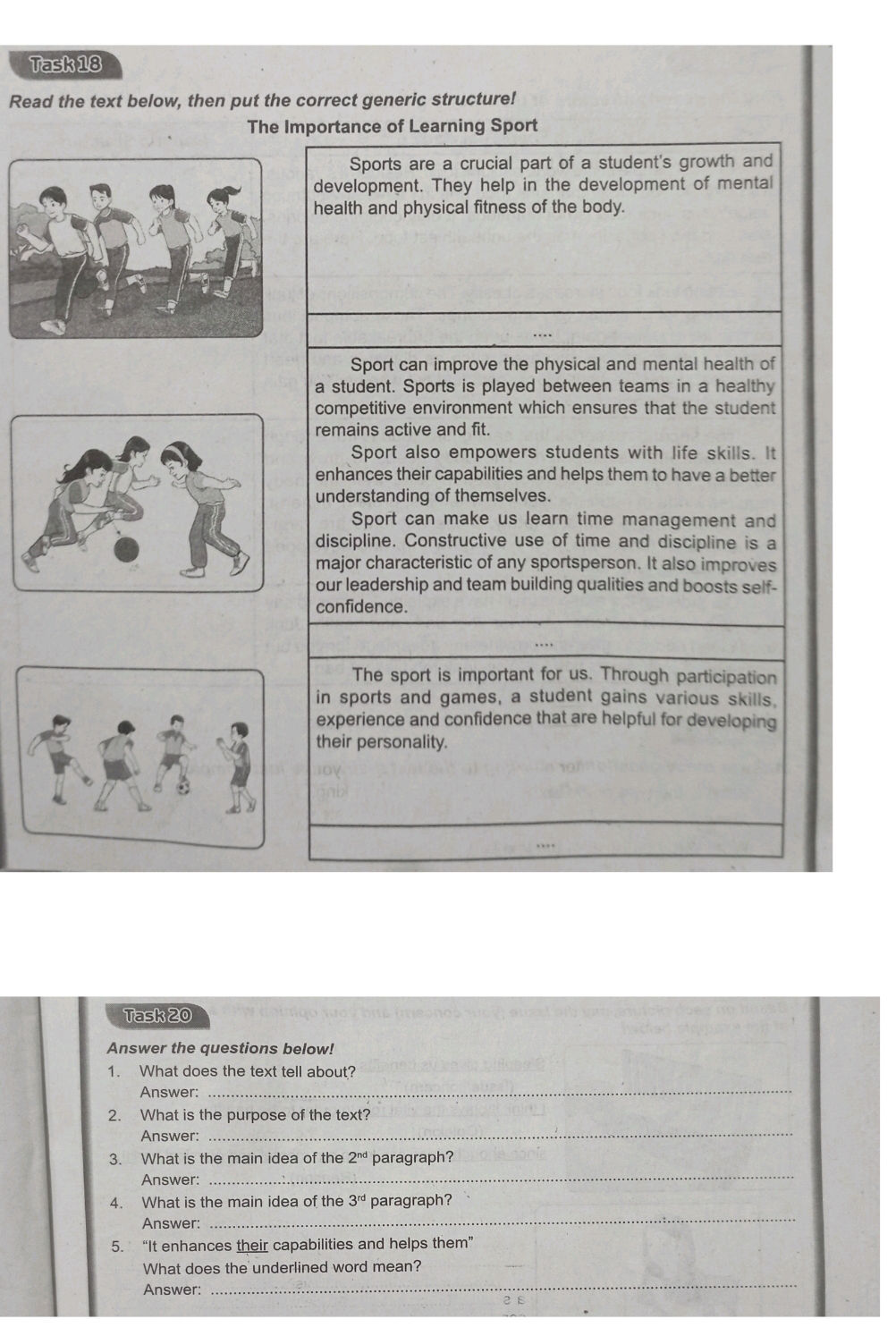 Task 18Read the text below then put the | StudyX