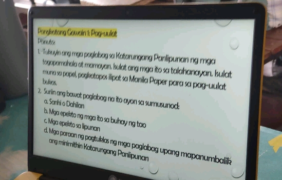 Pongkitang Gawain 1 Pag-uulat Panuto 1 | StudyX