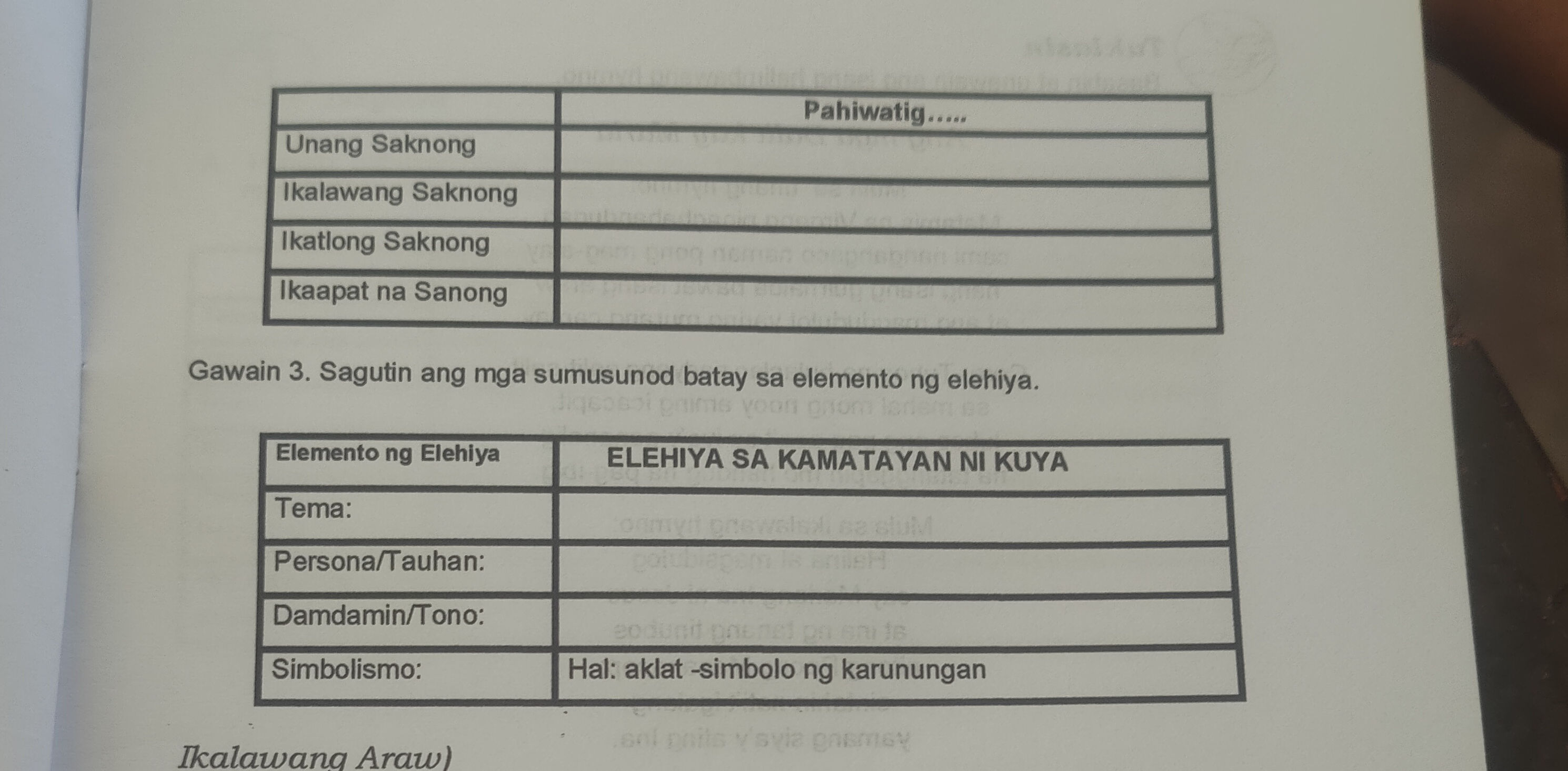 Gawain 3 Sagutin ang mga sumusunod batay sa | StudyX