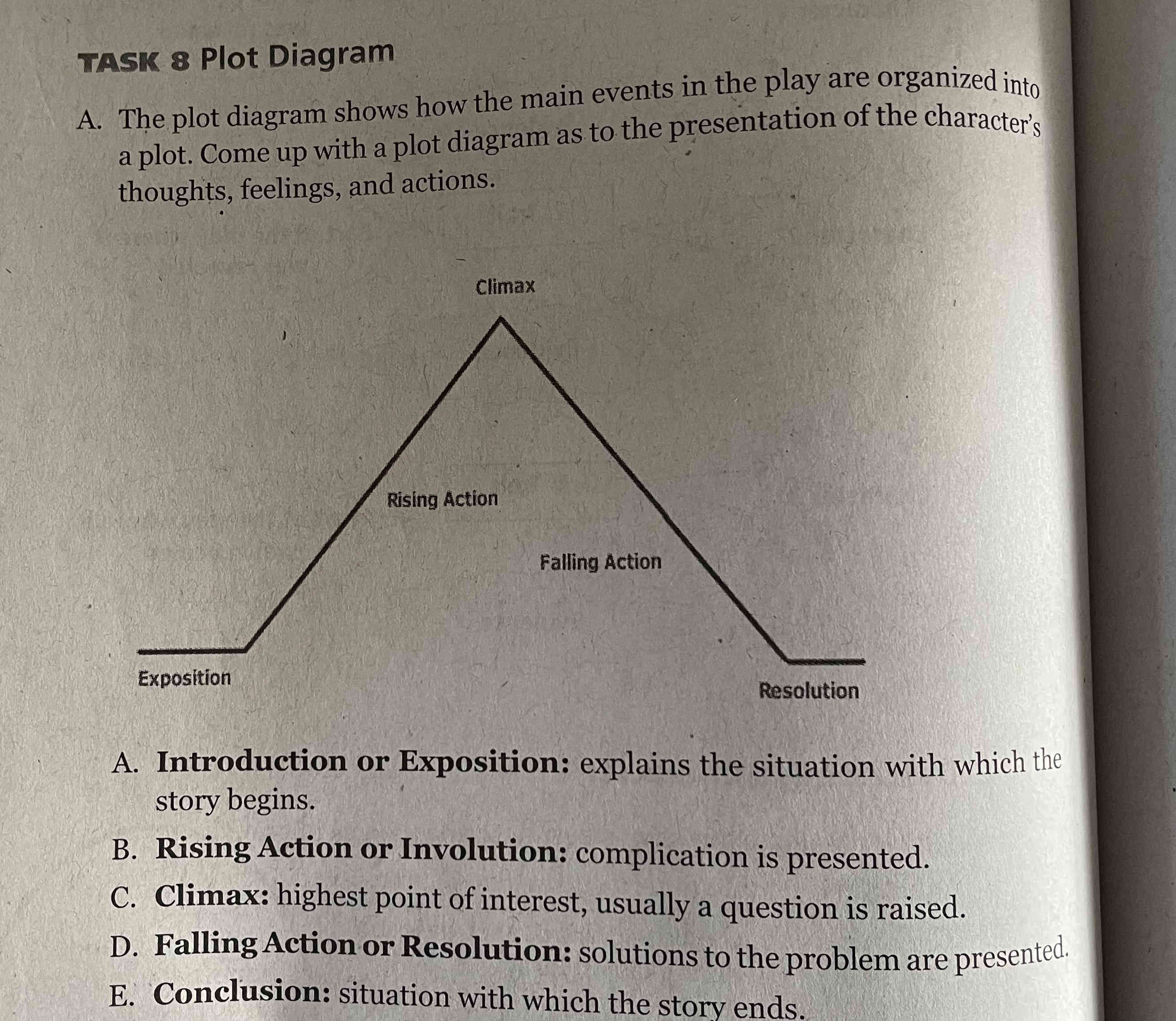 TASK 8 Plot Diagram A The plot diagram shows | StudyX