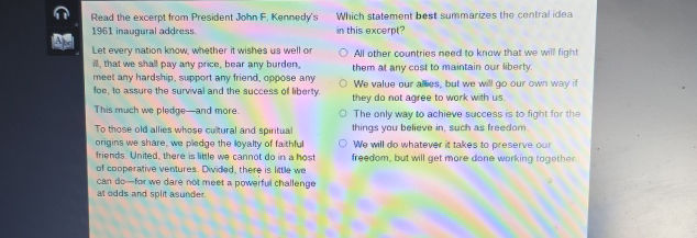 Read the excerpt from President John F | StudyX