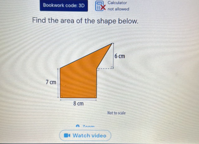 Find the area of the shape below Diagram | StudyX