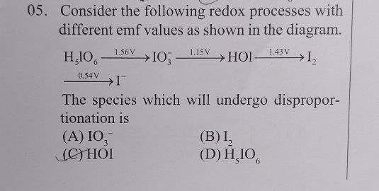 05 Consider the following redox processes | StudyX