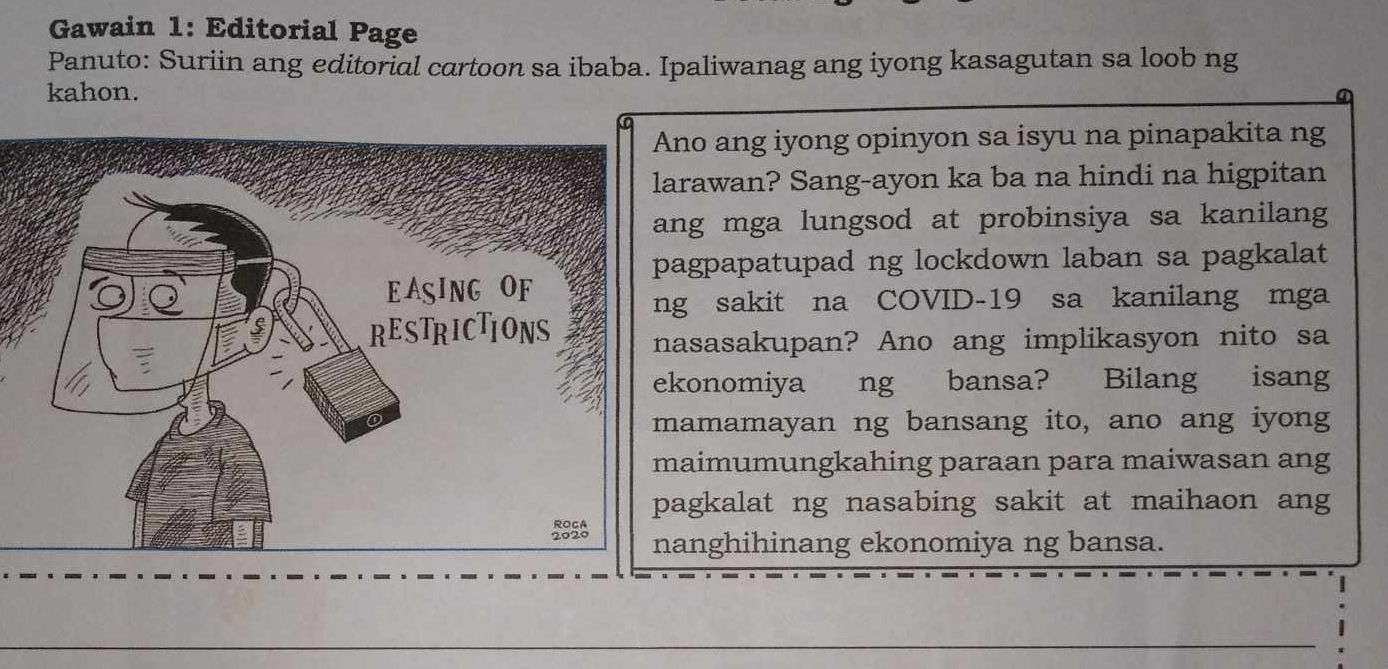 Gawain 1 Editorial Page Panuto Suriin ang | StudyX