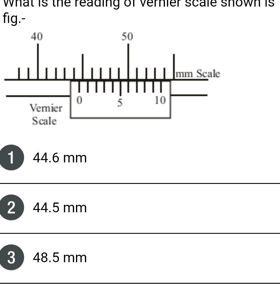 what is the reading of vernier scale shown | StudyX
