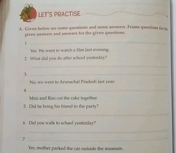 A Given below are some questions and some | StudyX