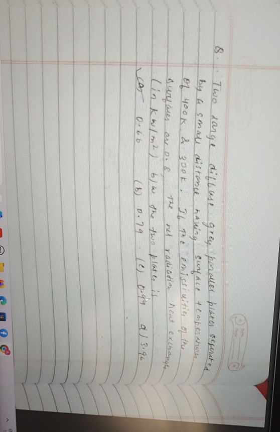 8 Two large diffuse grey parallel plates | StudyX