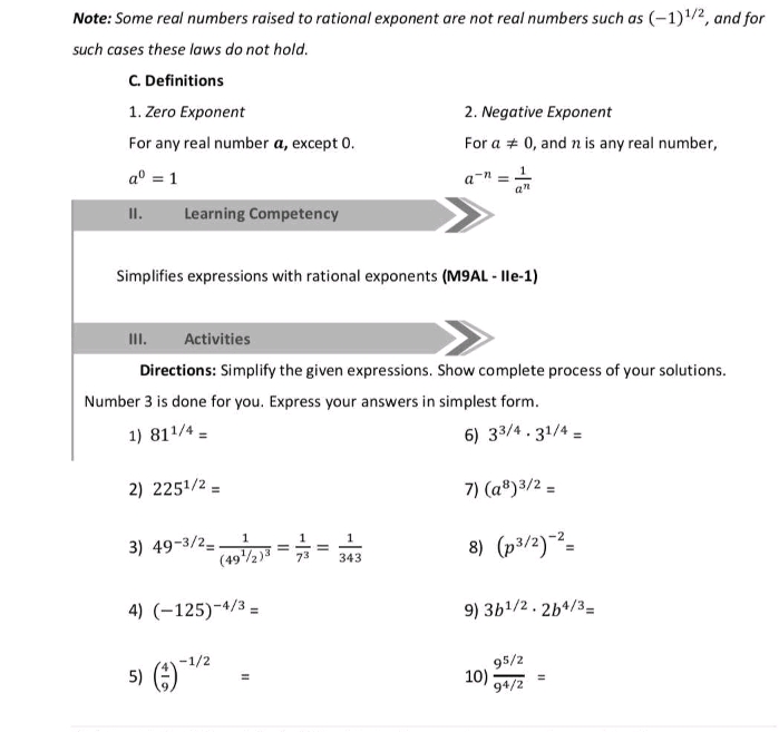 Directions Simplify the given expressions | StudyX