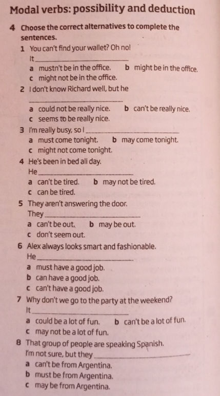 Modal verbs possibility and deduction 4 | StudyX