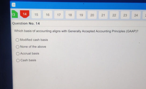 Question No 14 Which basis of accounting | StudyX