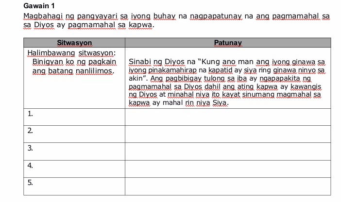 Gawain 1 Magbahagi ng pangyayari sa iyong | StudyX