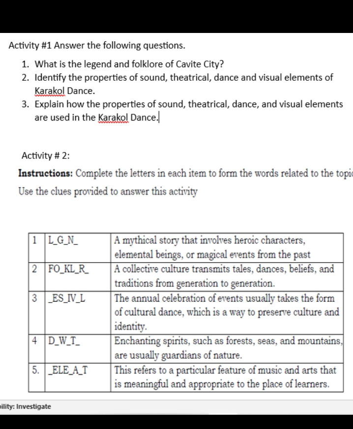 Activity 1 Answer the following questions 1 | StudyX