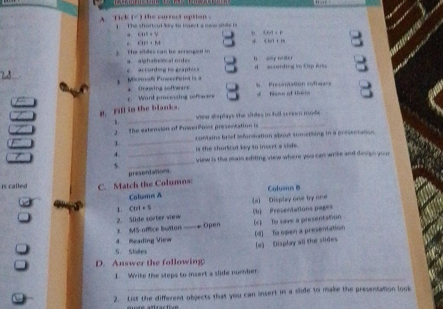 A Tick() the correct option 1 The shortcut | StudyX