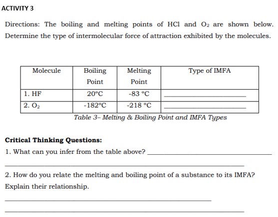 ACTIVITY 3 Directions The boiling and | StudyX