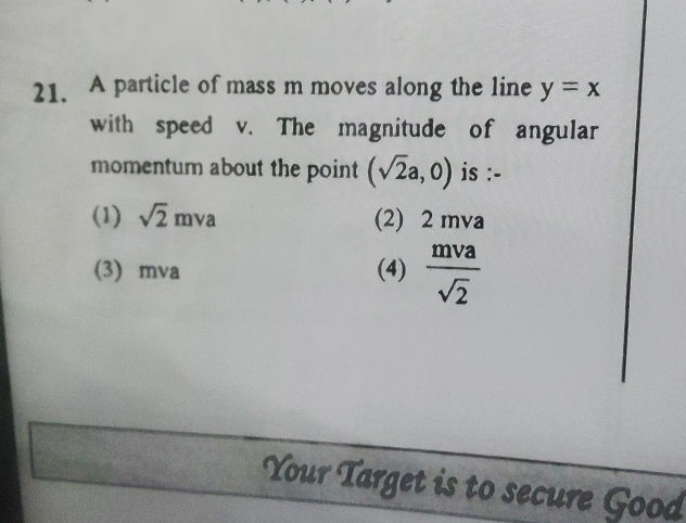 21 A particle of mass m moves along the line | StudyX