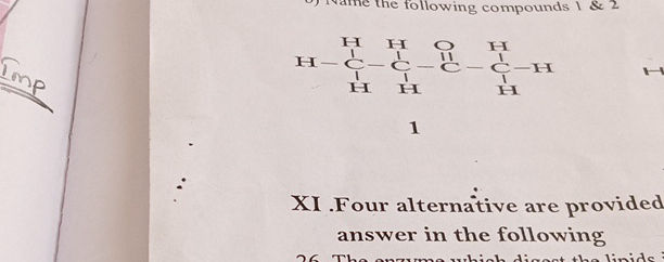 Name the following compounds 1 2 HH O | StudyX