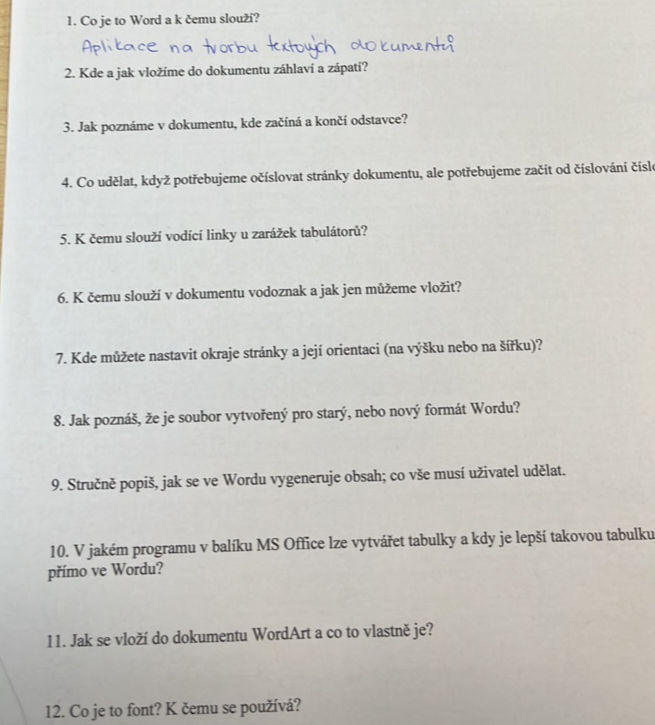 1 Co je to Word a k emu slou Aplikace na | StudyX