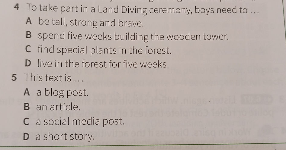4 To take part in a Land Diving ceremony | StudyX