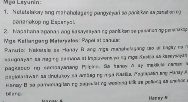 Mga Layunin 1 Natatalakay ang mahahalagang | StudyX