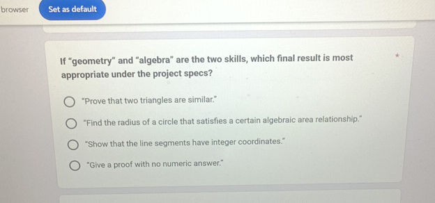 If geometry and algebra are the two skills | StudyX