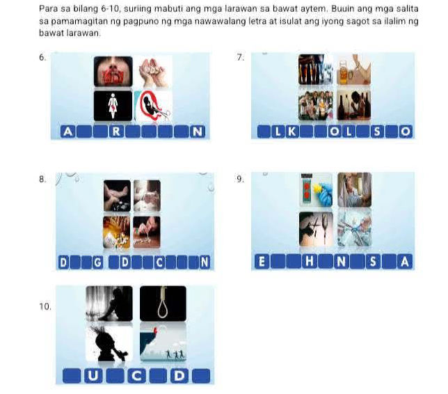 Para sa bilang 6-10 suriing mabuti ang mga | StudyX