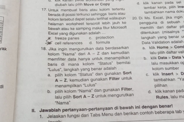 17 Untuk membuat baris atau kolom tertentu | StudyX