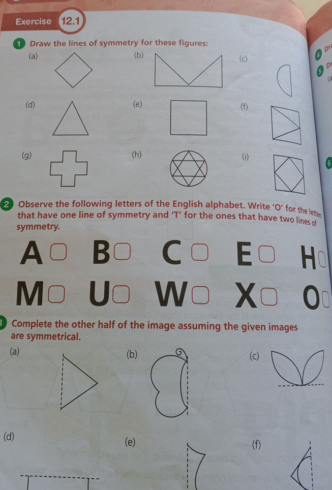 Exercise 121 1 Draw the lines of symmetry | StudyX