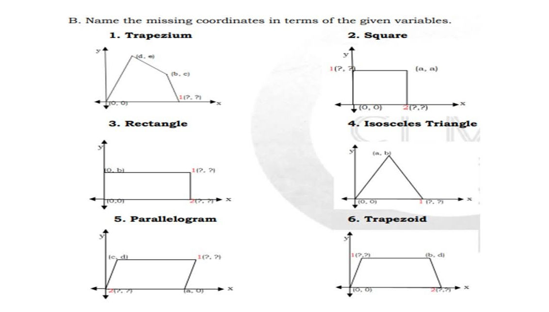 B Name the missing coordinates in terms of | StudyX