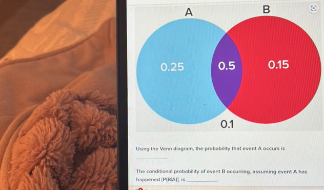 Using the Venn diagram the probability that | StudyX