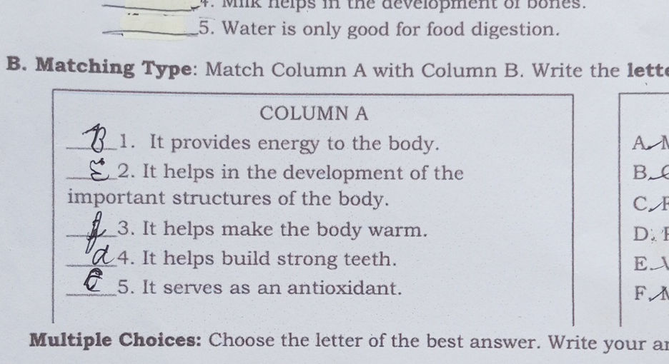 B Matching Type Match Column A with Column B | StudyX