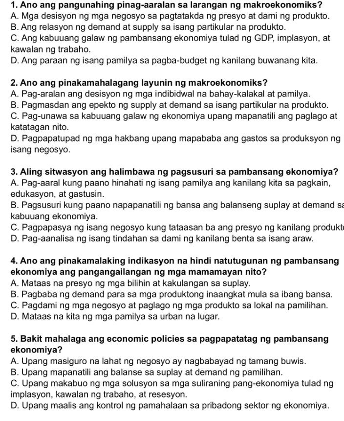 1 Ano ang pangunahing pinag-aaralan sa | StudyX